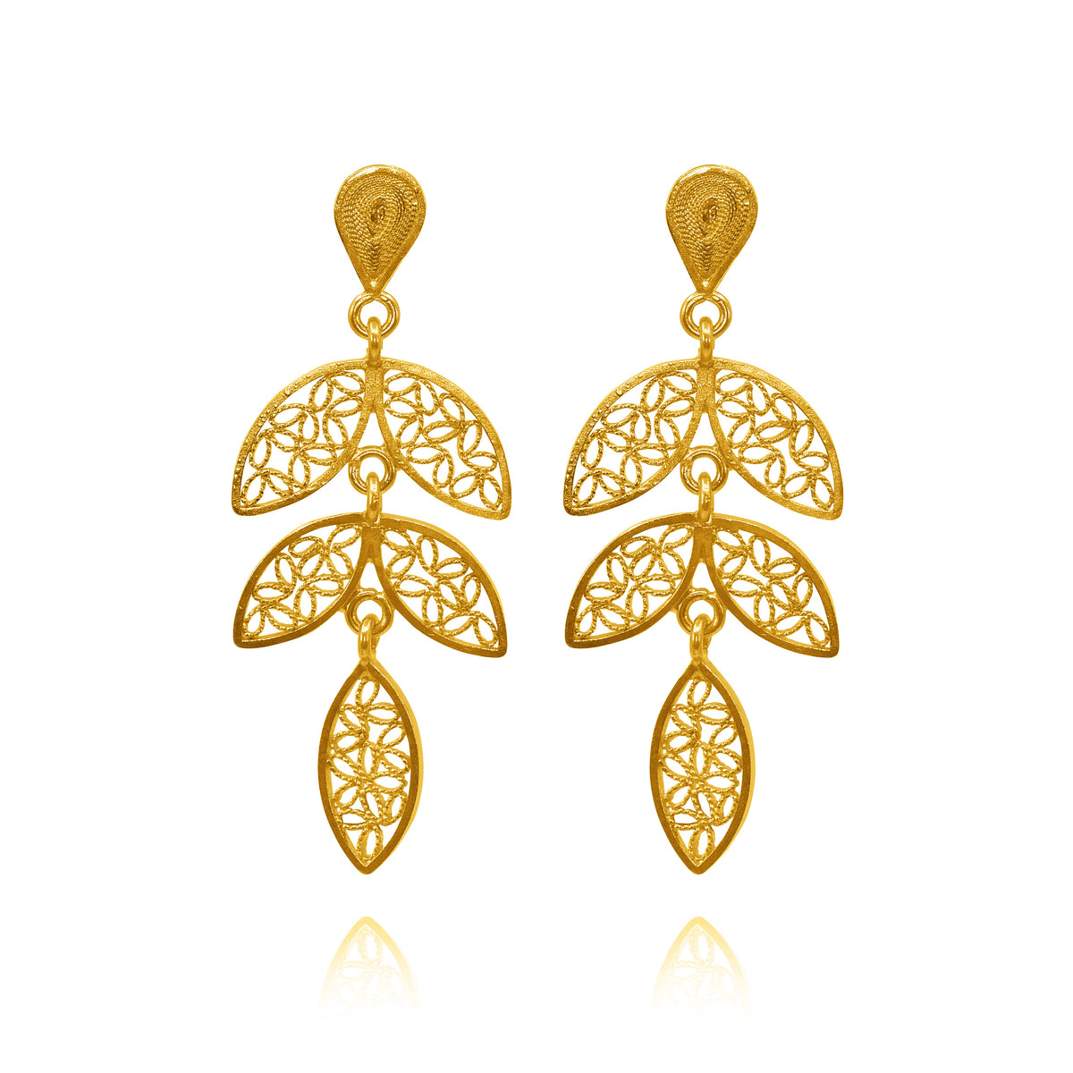 gold pattern earrings